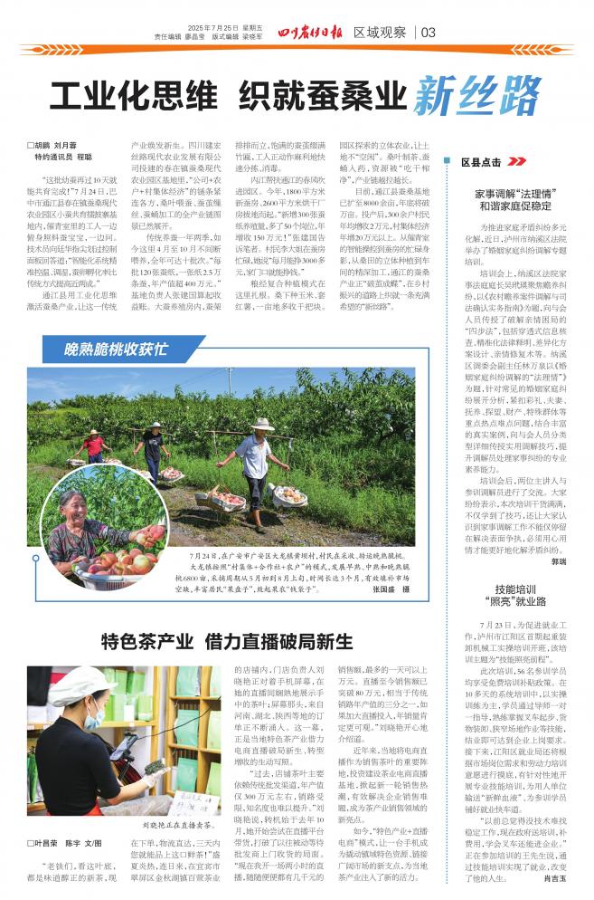 技能培训“照亮”就业路 第03版:区域观察 20250725期 四川农村日报